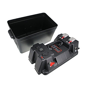 Pactrade Marine RV Battery Box Anderson Connector Dual USB Power Voltmeter Gauge
