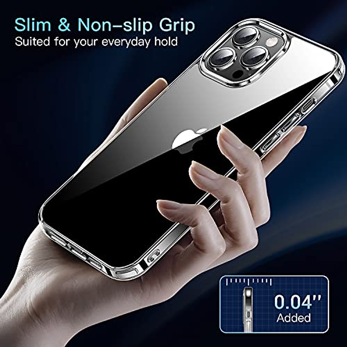 CASEKOO for iPhone 13 Pro Max Phone Case Clear, Not Yellowing iPhone 13 Pro Max Case Shockproof Protective Bumper 6.7 inch, Crystal Clear