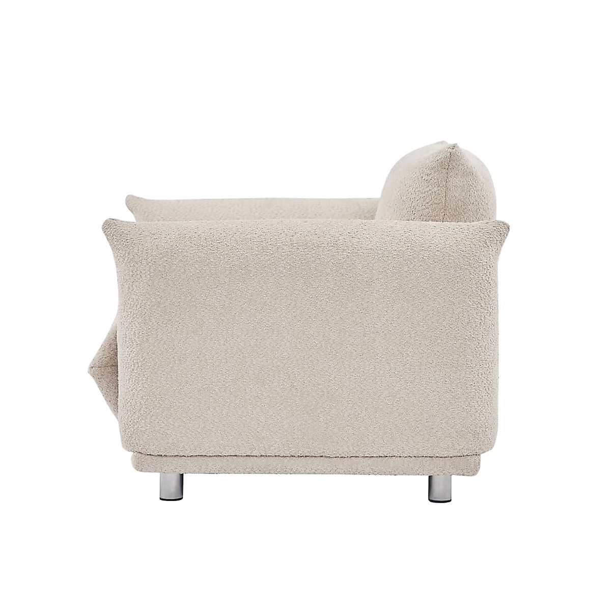 JINS&VICO Down-Filled Oversized Sofa Chair with Armrest, Modern Upholstered Wide Sofa Couch with Metal Legs and Non-Slip Pads, Comfy Lazy Sofa for Living Room, Bedroom, Office, Camel