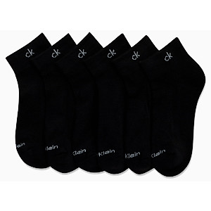 Calvin Klein Women's Quarter Socks - 12 Pack Cushioned Athletic Ankle Socks for Women - Women's Sports Socks (Size: 4-10), Size 4-10, Black