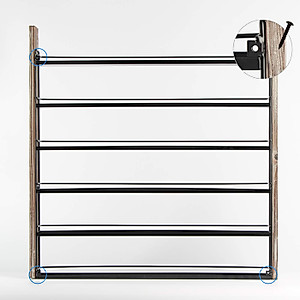 J JACKCUBE DESIGN Rustic Wood Nail Polish Organizer with 6 Tier shelves 100 bottles Wall Mount Display Rack Makeup Bottles Holder Storage for Nail Salon Bedroom Dress room - MK528A