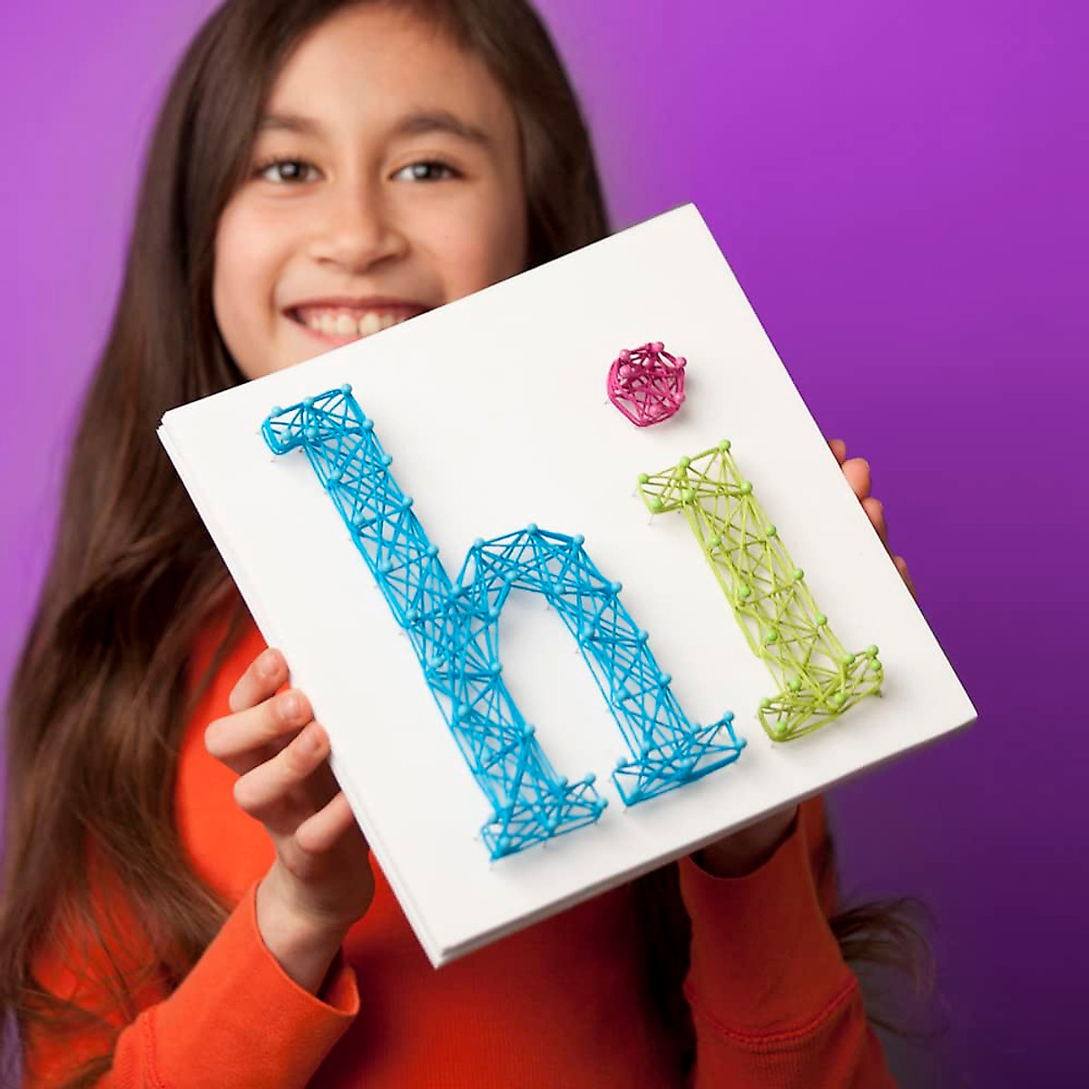 Craft-tastic – String Art – Craft Kit Makes 3 Large Canvases – Peace Sign Edition, Model Number: CTE40