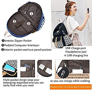 Kids School Bag for Girls Backpacks with Lunch Bag Causal Canvas Bookbag for Teen