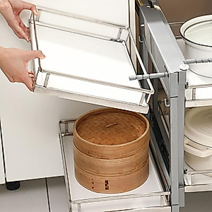 YEKIM Corner Pull Basket Kitchen Cabinet, Soft Close Blind Corner 4 Shelves, 2 Tier Sliding Cabinet Organizer, Kitchen Cabinet Corner Shelving Corner Swivel Organizer