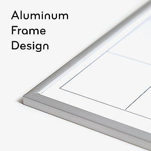 U Brands Magnetic Monthly Calendar Dry Erase Board, 16 x 20 Inches, Silver Aluminum Frame, Magnet and Marker Included (361U00-01),Silver Frame