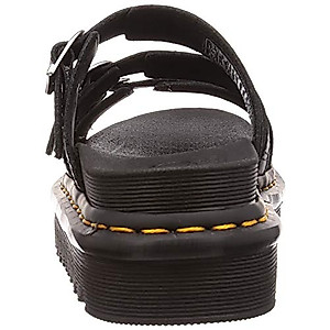 Dr. Martens womens Slide Sandal, Black Hydro Leather, 6 US
