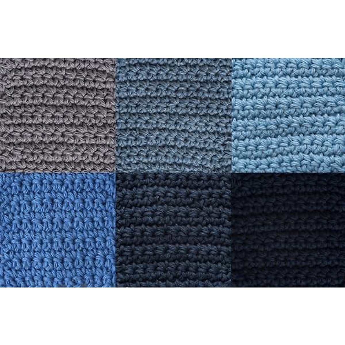 Lily Sugar'n Cream 100% Cotton Yarn 6-Pack Bundle with Bella's Crafts Stitch Markers (Blue Mix 2)