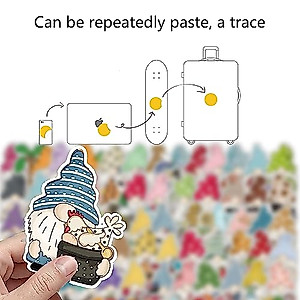 100pcs Gnome Stickers Vinyl Waterproof Stickers for Laptop, Water Bottle, Skateboard, Gnome Party Favors Gnome Decals Gifts, Scrapbooking, Guitar - Fun for Kids, Teens, Adults