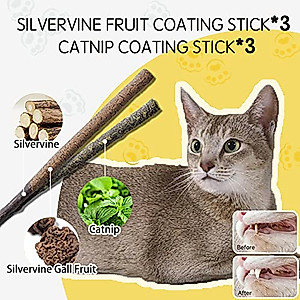 olloiig 12pcs Interactive Cat Toys Set, Squeaky Crinkle Catnip Cat Toy Pack, SliverVine Catnip Sticks and Catnip Wall Balls for Dental Health, Plush Chew Toy for Kitten Cat Gift…