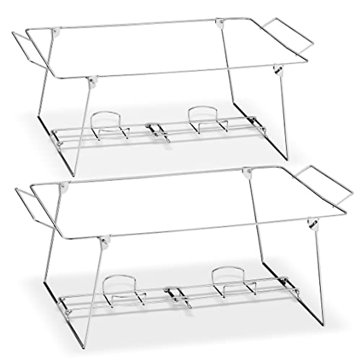 Foldable Chafing Wire Rack Buffet Stand - 6 Pack Full Size Racks For Dish Serving Trays Food Warmer catering supplies for Parties, Occasions, or Events