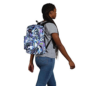 JanSport Superbreak Backpack - Durable, Lightweight Premium Backpack, Marble Mood Blue Iolite