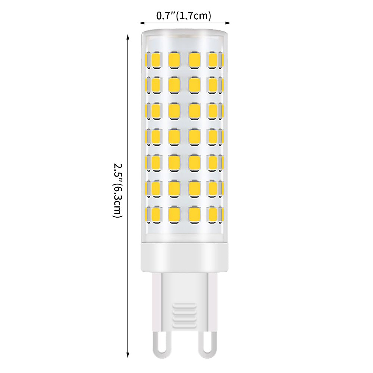 G9 LED Light Bulbs 4000K Warm White 7W Equivalent to 80W Halogen Replacements,Not Dimmable, Bi-Pin Base, LED Light Bulbs for Home and Office Use, 6 Count