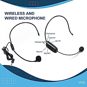 Wireless Voice Amplifier Teachers,SHIDU Portable PA System Megaphone Speaker with Microphone Headset,18Watts/300 Yard Range/ Bluetooth5.0/Work of 7 hrs,for Teaching, Coach and Instructors, conferences