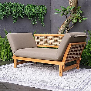 Cambridge Casual Auburn Sofabed, Natural Teak/Cast Shale