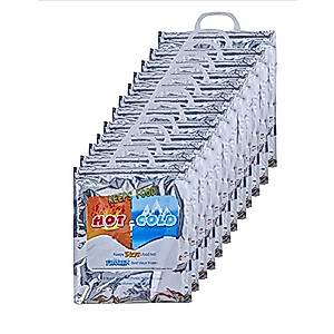 Pack of 12 Hot and Cold Insulated Bags- Food Storage for Frozen & Hot Items- Reusable Lunch Bags & Grocery Shopping Bags, Heavy Duty Refrigerated Totes, (12"x13.5")