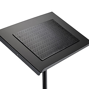 On-Stage LPT7000 Deluxe Laptop Stand (Portable, Folding Workstation for Laptops, Tablets, Phones, Mobile Devices, and Controllers, Adjustable Height and Tilt, Nonslip Platform and Feet, Metal, Black)