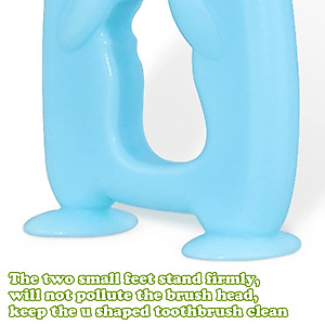 Qinerle 4 PCS U-Shaped Toothbrush Kids, Toddler Toothbrush with Food Grade Soft Silicone Brush Head, Manual Training Tooth Brush, 360° Oral Teeth Cleaning Design for Kids Age 6-12