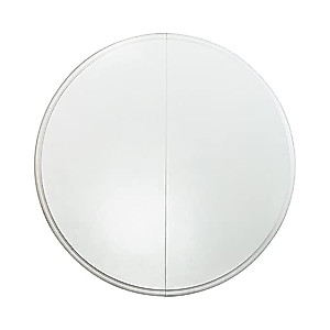 BOWERY HILL Full Extension Solid Wood Round Pedestal Dining Table with Solid Wood Frame in White