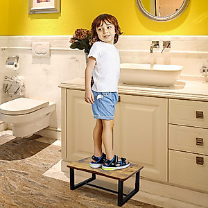 Itsst Wooden Step Stool,Stepping Stool for Adult & Kids，Wood One Step for Kitchen, Bedroom, Living Room, Bathroom Hold up to 500lbs