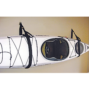 Suspenz Kayak Canoe Stand Up Paddle Board SUP Hanger, DLX Strap Storage System Padded, Black, 36" (40-4011)