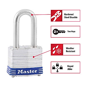 Master Lock Outdoor Padlocks, Lock Set with Keys, Keyed Alike Padlocks, 3 Pack, 3TRILF