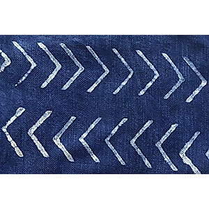 Trade Star 50 x 70 Inch Indigo Hand Block Printed Throw Blanket Boho Mudcloth Throw with Tassels Cozy Wrap Blanket Decorative Bed Throw (Pattern 7)