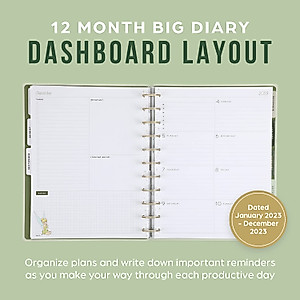 Happy Planner Disney 2023 Daily Planner for July 2023 to June 2024, 12-Month Daily, Weekly, and Monthly Planner, Dashboard Layout, Tinkerbell Find Your Wings Theme, Big Size, 11 Inches by 8 1/2 Inches