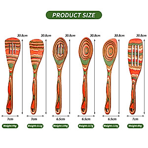 Wooden Spoons for Cooking, WOSPONFAN Kitchen Utensils Set, Pakkawood Kitchen Cooking Utensils Set, Apartment Essentials Wood Serving Spatula spoon, Salad Tongs, Home & kitchen Gift for Women