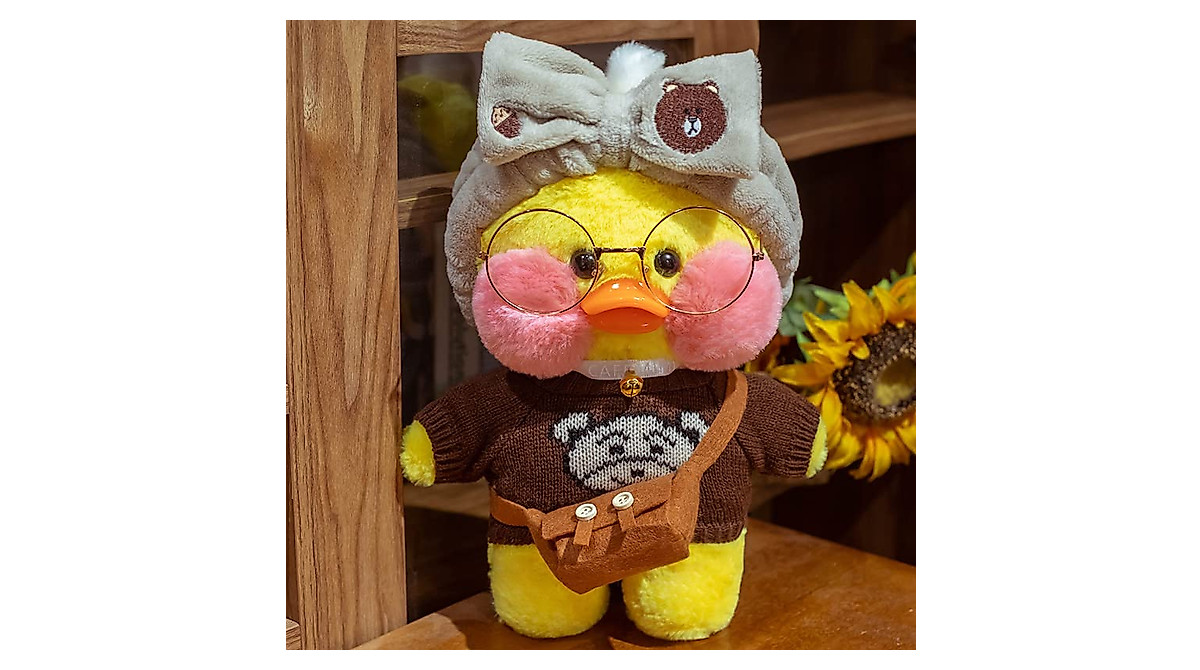 Cute MOMIU Yellow Duck Plush Toy with Clothes - Perfect Gift for Kids