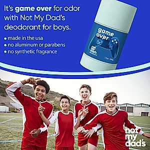 Not My Dad's Aluminum Free Deodorant for Boys (Game Over: Clean Spice) Kids Deodorant with Natural Odor Fighting Power