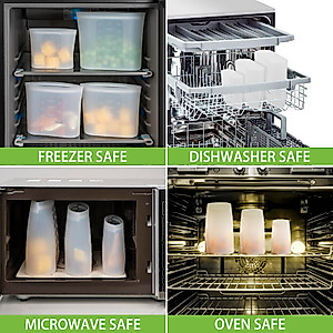 Annaklin Reusable Storage Bag, 8 Pack 100% Silicone Food Storage Bags Stand Up Silicone Zip Lock Bags for Food Container, Freezer Microwave Oven Dishwasher Safe, 4 Large 2 Medium 2 Small, Translucent