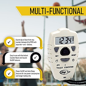 Digi 1st TC-890 Digital Tally Counter, Electronic Up Down Clicker Counter, Add/Subtract People Counter, Handheld Pitch Counter for Golf, Lap & Knitting (2-Pack)