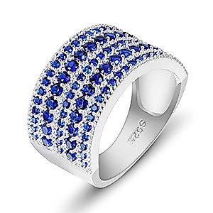 ANGG Cubic Zirconia Simulated Diamond Vintage 925 Sterling Silver Ring