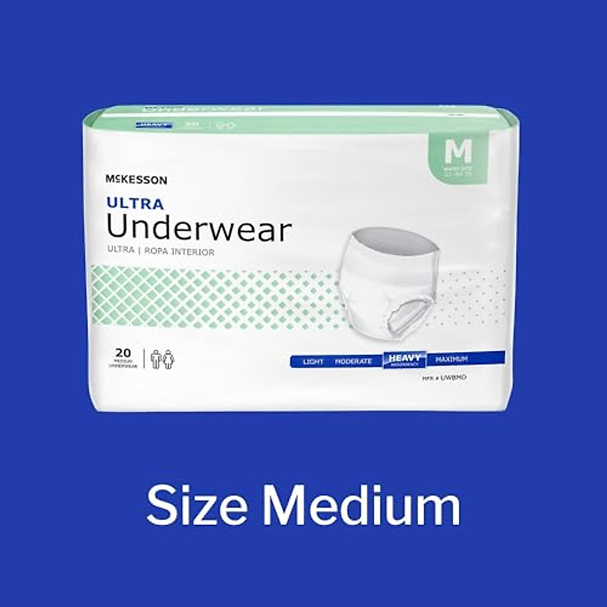 McKesson Ultra Underwear, Incontinence, Heavy Absorbency, Medium, 80 Count
