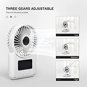 WUYILED Battery Operated Fan, Small Table Fan with Strong Airflow Quiet Operation Portable Fan Speed Adjustable Head Mini Personal Fan for Home Office Bedroom Table and Desktop