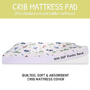 2Pack Waterproof Crib Mattress Cover / Machine Washable Extra Soft Breathable Toddler Protector Pad (Standard Size32 x 16")-A