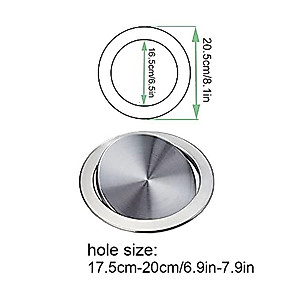Q/A Stainless Steel Garbage Lid Round Recessed Counter Top Cover Trash Bin Built-in Balance Flap Auto Flap Trash Grommet Flexible Swing Trash Can Lid Accessory Kitchen Garbage Use (Titanium Gold)