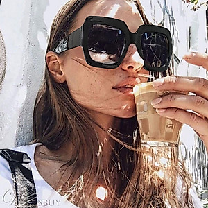 STORYCOAST Oversized Square Sunglasses Womens Retro Shades Luxury Big Sun Glasses UV400 Protection S0178