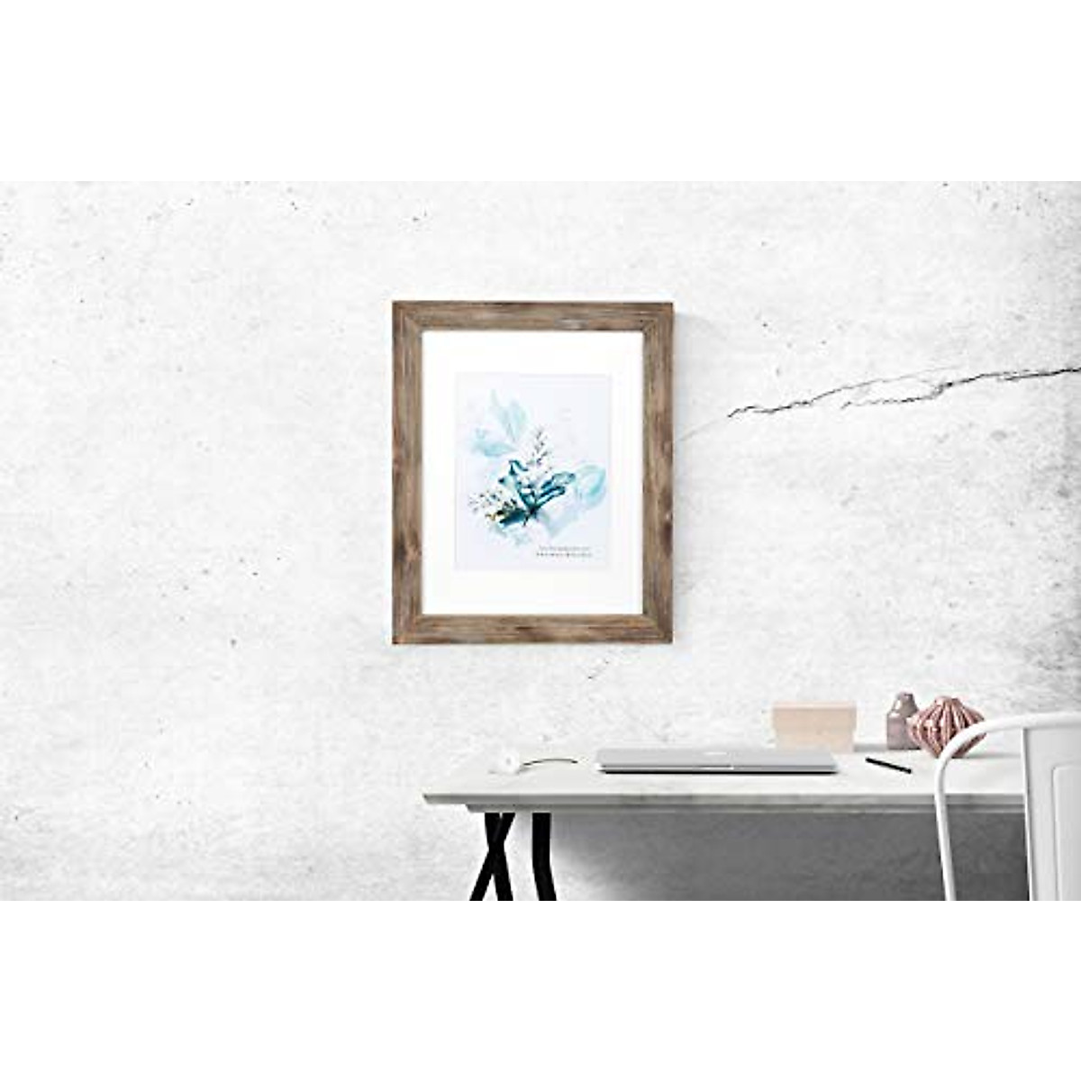 KAIWIN 100% Solid Wood Brown 11x14 Picture Frame 2 Pack Display Picture 8x10 with Mat, HD Glass Inside, Rustic Wooden Photo Frames for Wall Mounting