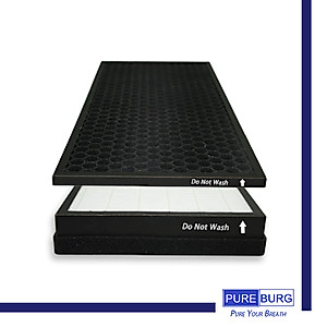 PUREBURG Replacement True HEPA Filter Kit Compatible with Rowenta INTENSE PURE Air Purifiers PU40XX Series PU4010 PU4015 PU4020 PU4025 Part # XD6074U0 XD6075 XD6070 XD6060 XD6065