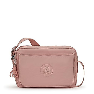Kipling Women’s Abanu Medium Crossbody Bag, Lightweight, Adjustable Nylon Waist Pack with Multi-Compartment Zip Pockets, Tender Rose