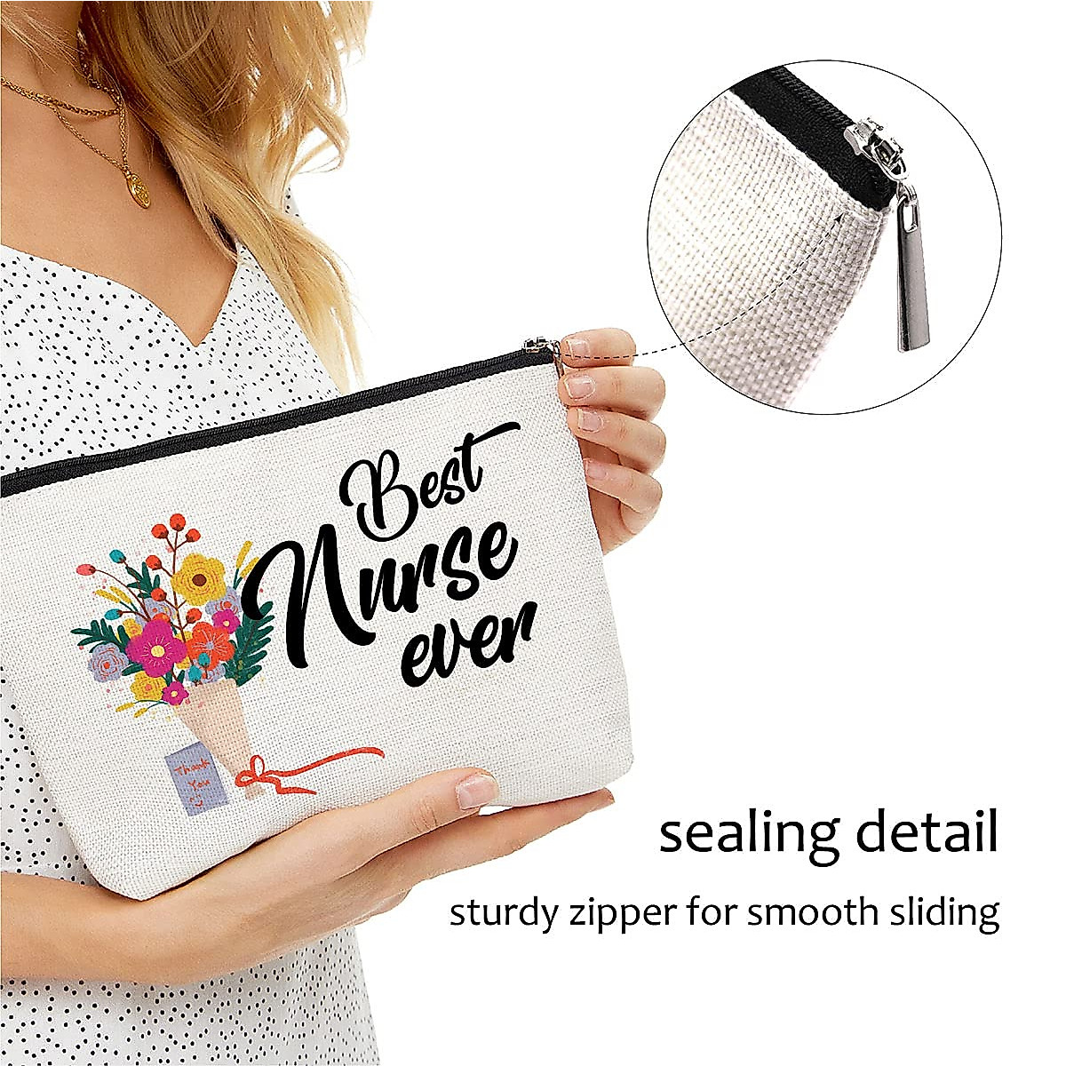Nurse Gifts,Nursing Student Gifts for Women,Nurse Practitioner Gifts,Best Nurse Ever, Waterproof Cosmetic Bag