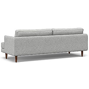 SIMPLIHOME Livingston Mid-Century Modern 90 Inch Wide Sofa in Mist Grey Woven-Blend Fabric, For the Living Room and Family Room