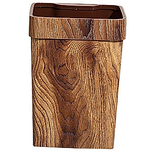 Zerodeko Garbage Waste Paper Rectangular Home Bin Household Square - Basket Office Room Kitchen Grain/Marble Coffee Container Plastic Imitation Bucket L Wastepaper Small Capacity Large