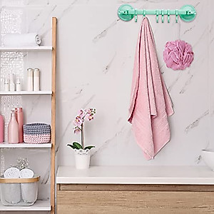 Juexica 2 Pcs Miniature Hanging Rod with 6 Hooks Adhesive Utensil Hanger Moveable Kitchen for Bathtub Suction Hook Multi Function No Drilling Holes Holder Rack