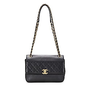 CHANEL, Pre-Loved Black Quilted Caviar Shoulder Bag, Black