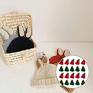 BESTOYARD 20pcs Mini Beanie Tiny Knit Hats for Crafts Handmade Mini Hat Tree Ornaments Miniature Knitted Hats Cute Doll Hat Small Santa Hats Decor Bottle Knitting Wool Cell Phone