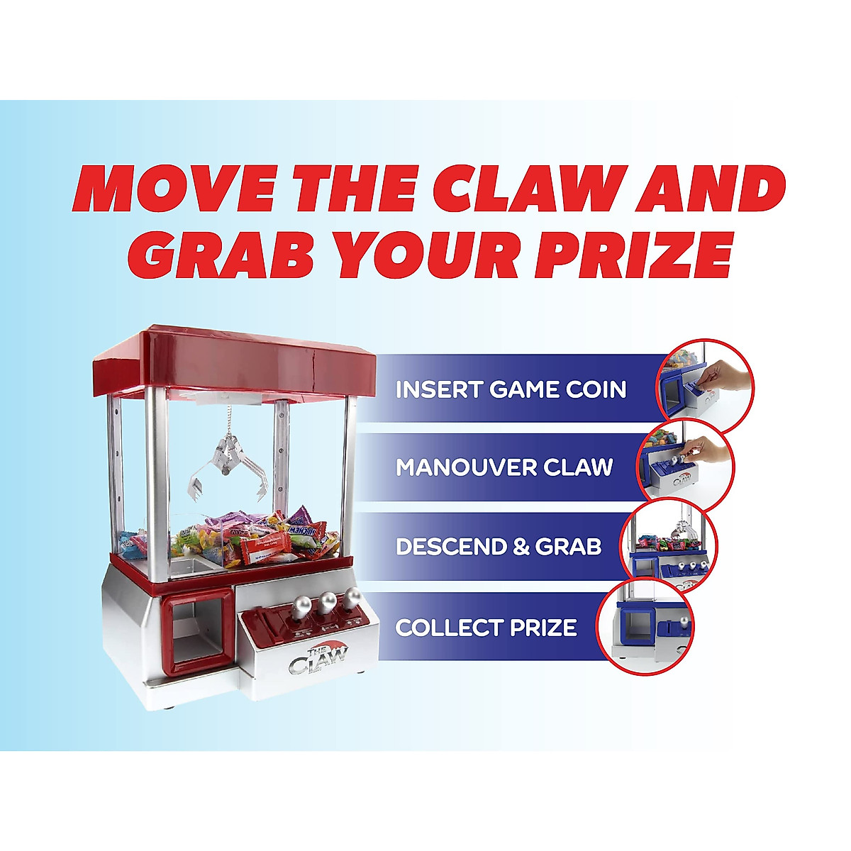 Etna Electronic Arcade Claw Machine - Toy Grabber Machine with Flashing LED Lights and Sound