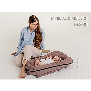 Lounger Cover by Sofia Amber – Cover ONLY for DockAToT and Sleepyhead Deluxe + Docks - Baby nest Sleep Pod Replacement Extra Cover - Cocoa