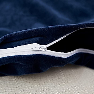 TOPCHANCES Thick Velvet Sofa Cover,Stretch Sofa Covers Slipcovers with Non Slip Elastic Straps Furniture Protector Cover, Couch Slipcover for Living Room Dogs Cat Pet (Navy Blue, 4 Seater)